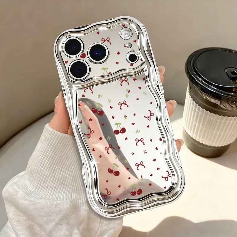 Зеркальный чехол iPhone 13 Silver-A724