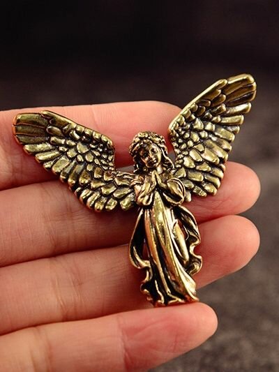 Статуэтка ангела-хранителя из латуни для внутреннего декора