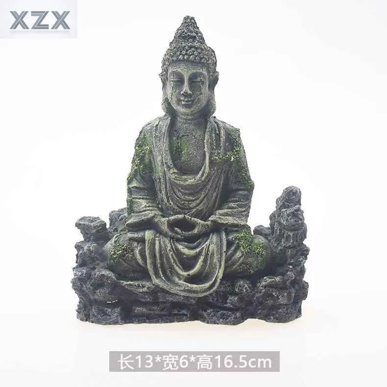 Украшение из смолы аквариумного Будды XZX 13*6*16.5см для аквариума/террариума