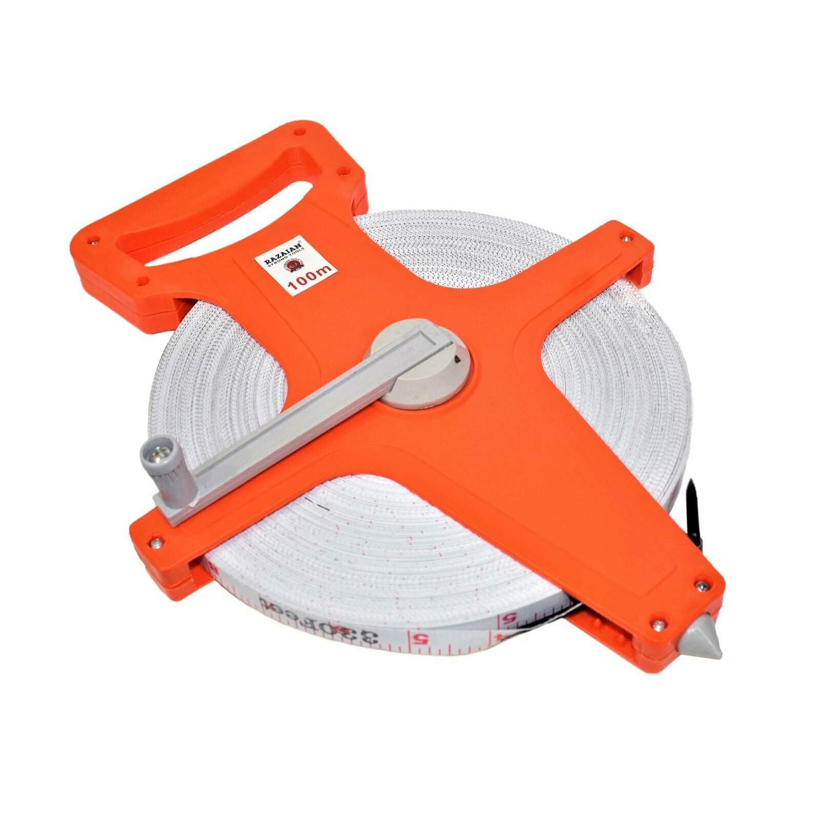 Геодезическая рулетка Razaian, двусторонняя шкала, длина ленты 100м