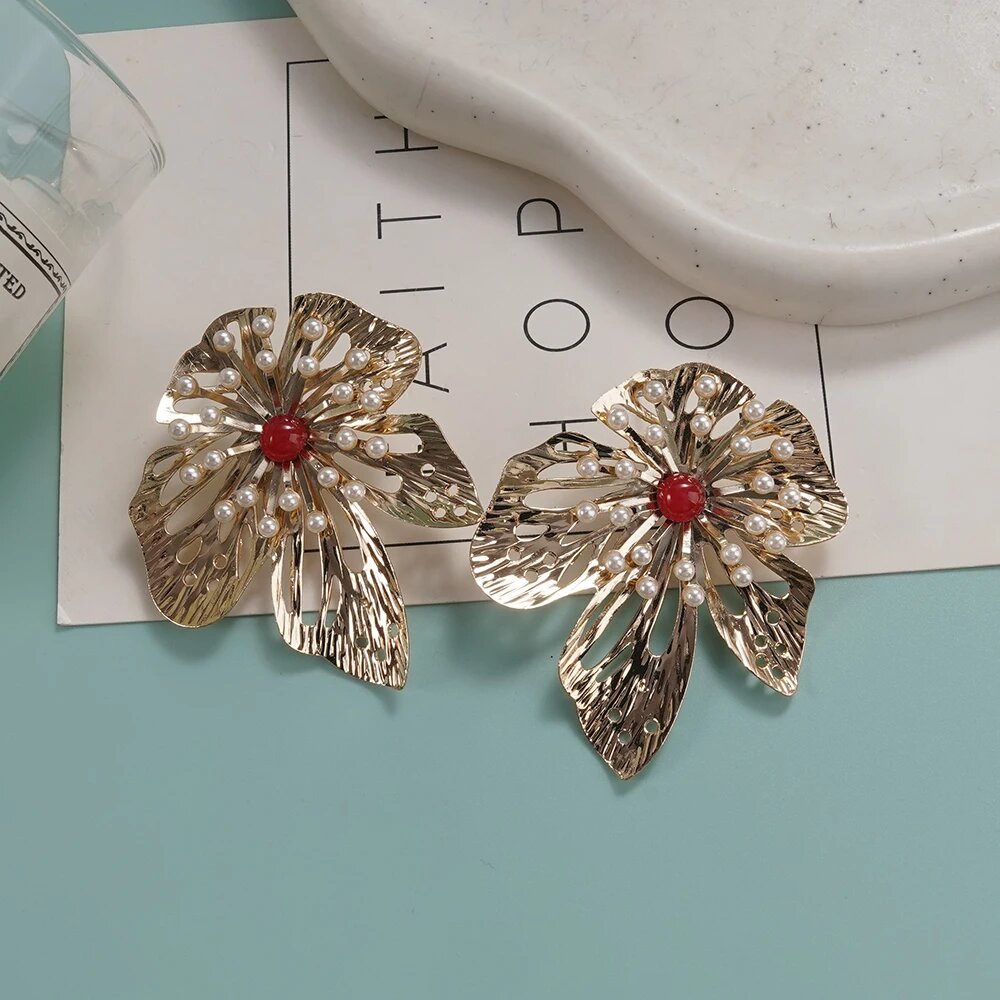 Серьги женские цветочные с жемчугом, MY2500621015G738