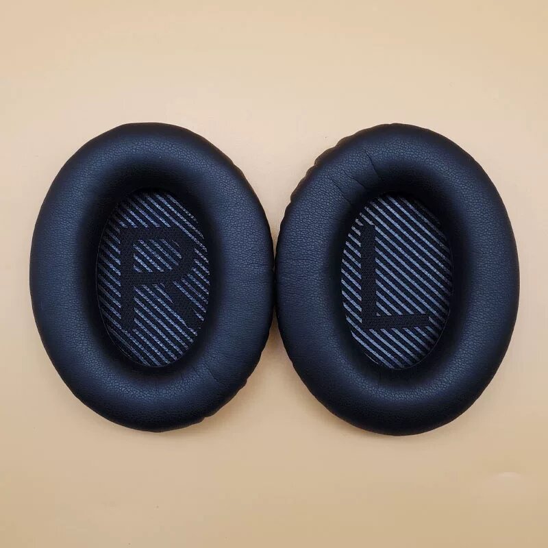 Заменяющие амбушюры Bose QC15/QC25/QC35/QC35II/QC45 из белковой кожи, черный цвет для шумоподавляющих наушников