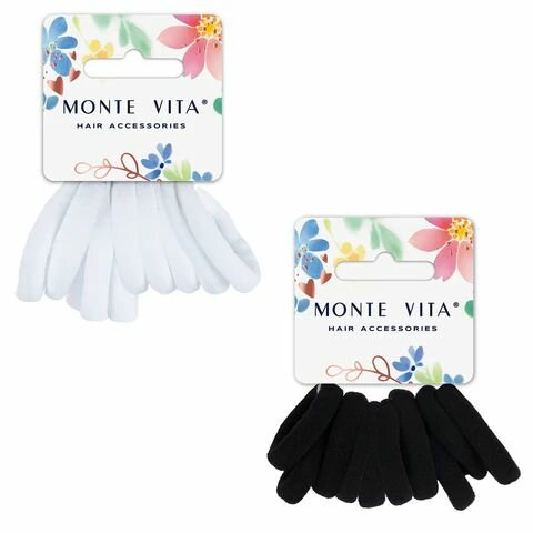 Резинки для волос набор 10 шт, мягкие, средние, MONTE VITA (монте вита), 457046
