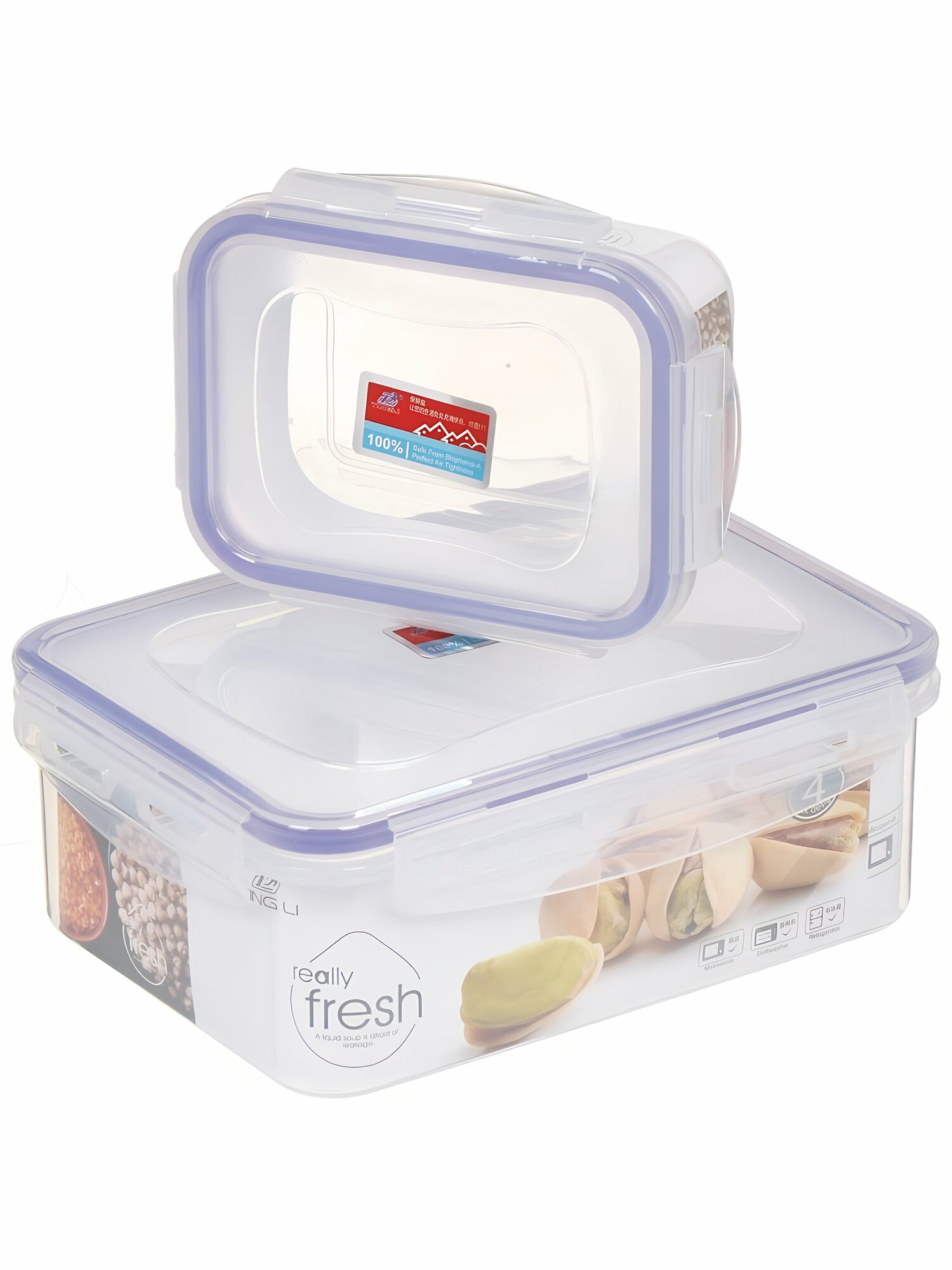 Контейнер пищевой пластик, 5 шт, прямоугольный, 3000/2000/1200/600/300 мл, F147-2610-5