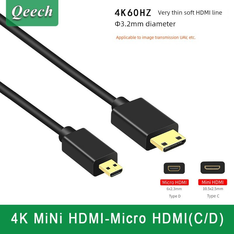 Кабель Mini HDMI к Micro HDMI 4K 80 см Передача высокой четкости видео для камер