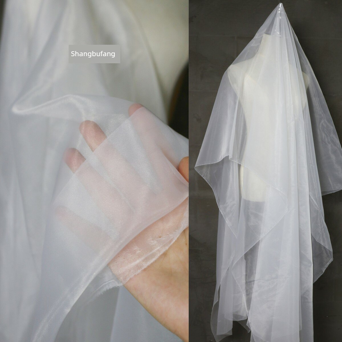 Белое матовое чистое цветное шифрованное тонкое и прозрачное весенне-летнее платье из шелковой органзы, дизайнерская