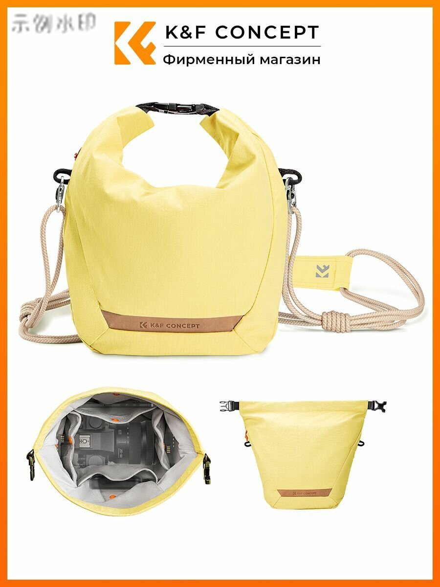 K&F CONCEPT Стильная сумка-слинг для камеры, ролл-топ, можно использовать как внутренний чехол