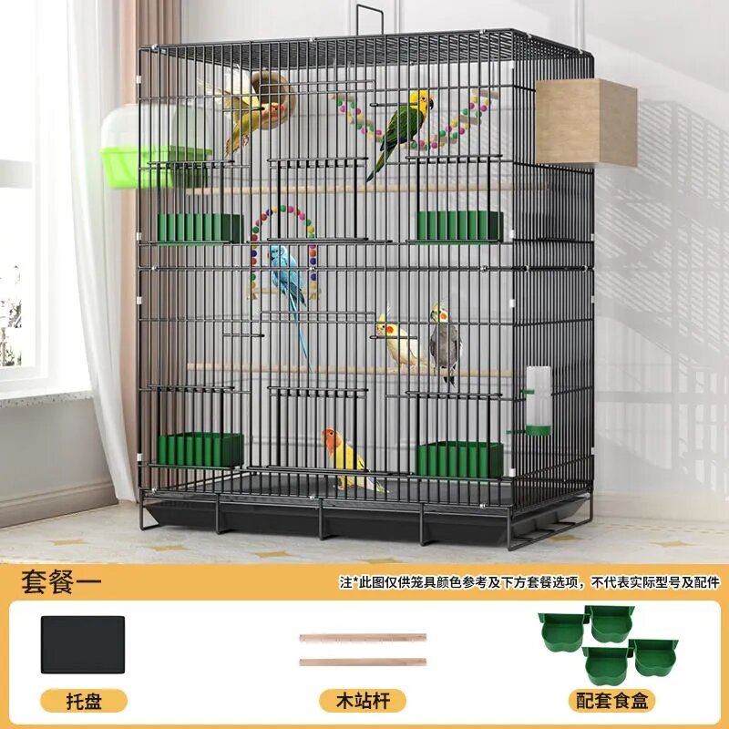 Птичья клетка RVTING, двухъярусная, 51x34x74 см, черная матовая