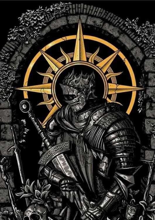 Алмазная Картина"Классическая Игра Dark Souls" 5D Круглый Бриллиант 30х40 См.