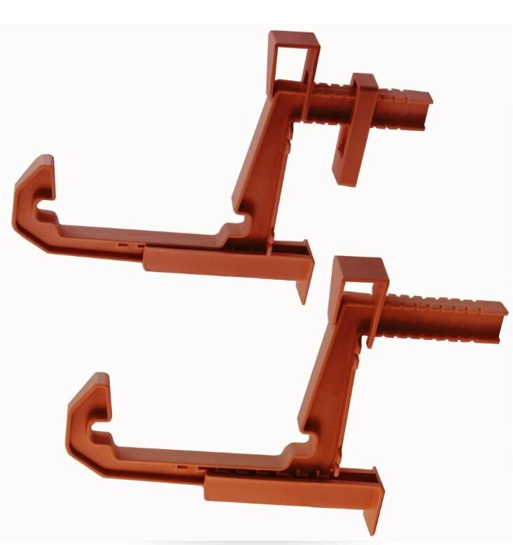 Держатель для балконного ящика пластиковый терракотовый 20х4х29 см 2 шт