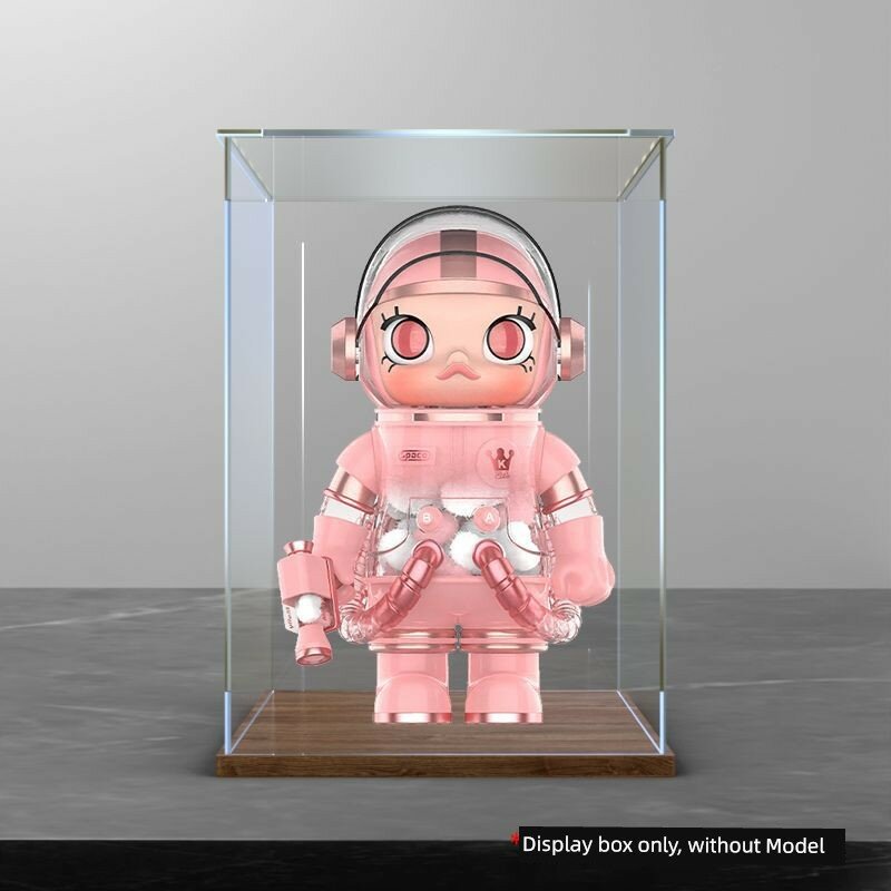 Коробка для показа фигурки Mega Space Molly 400% с ореховой подставкой и открытым дизайном, 25x25x35см