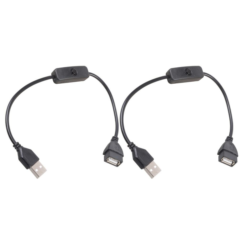 USB-переключатель «мама-папа» с кнопкой включения/выключения, Черный