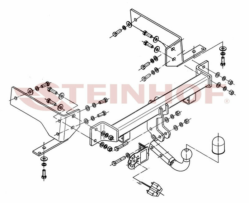 Фаркоп на Chevrolet Captiva 2006-2013 (паспорт и сертификат в комплекте)(без электрики) Steinhof. C-255