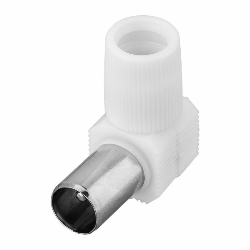 Разъем антенный на кабель штекер-TV угловой бел. блист. Rexant 06-0014-A