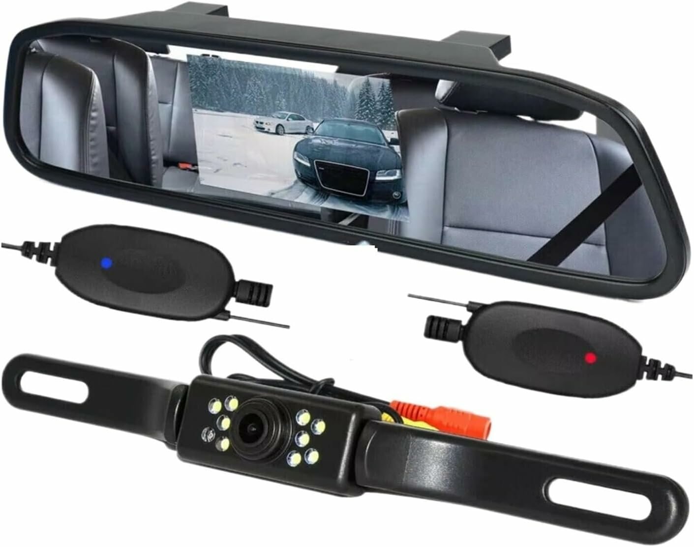 Камера заднего вида Беспроводная автомобильная резервная камера Система заднего вида Ночное видение + 4,3-дюймовый