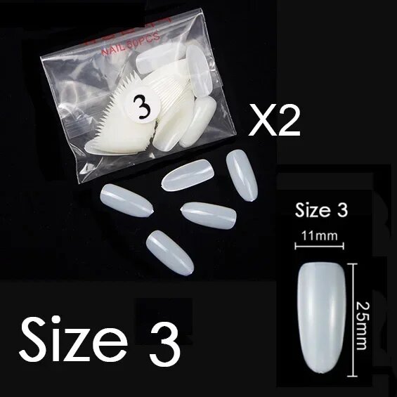 100 накладных ногтей овальной формы одного размера, большие Типсы для рисования ногтей, дизайн ногтей