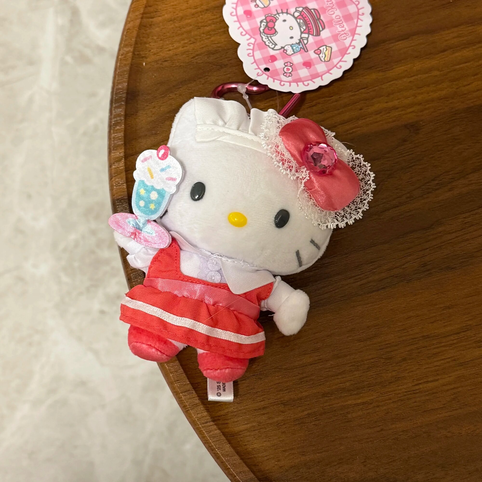 Sanrio Maid Dessert Series Hello Kitty Плюшевая кукла-игрушка Брелок Горничная Лоли Кружевная черная юбка котенок кошка Мягкая плюшевая сумка Подвеска