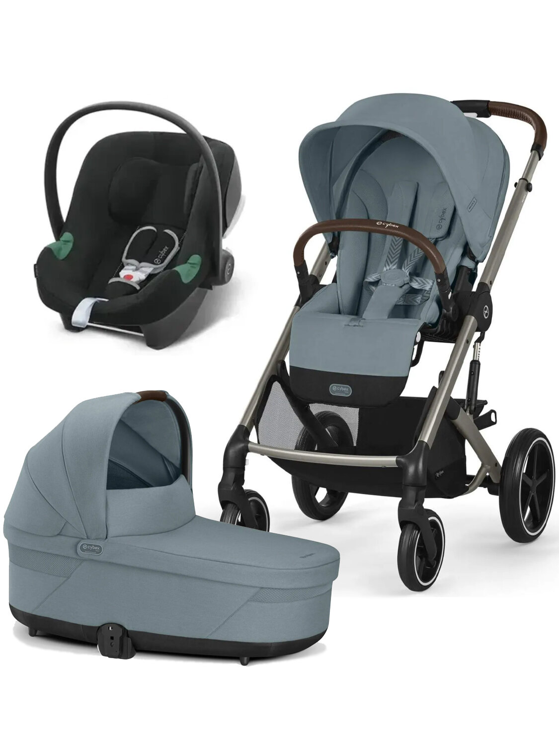 Коляска 3 в 1 Cybex Balios S Lux New TPE Stormy Blue с дождевиком 524002489