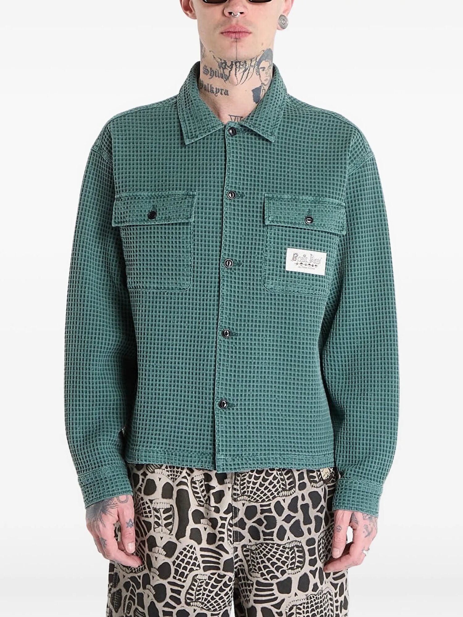 Рубашка BRAIN DEAD Waffle-knit shirt