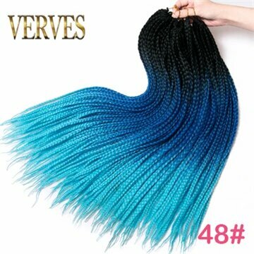 Косы VERVES омбре синие, 22 корня, 24 дюйма