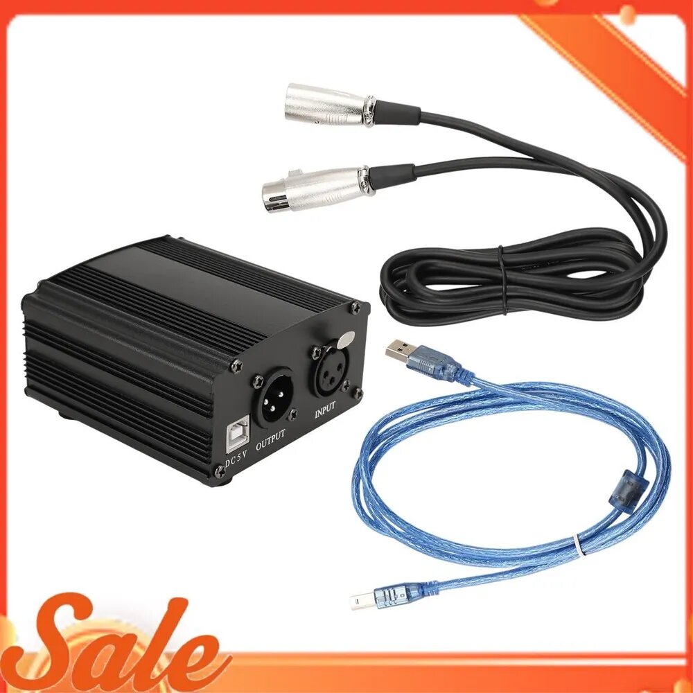 (G A J 1-Канальный Источник Фантомного Питания 48 В С 3-Контактным Микрофонным Кабелем XLR Для Микрофона