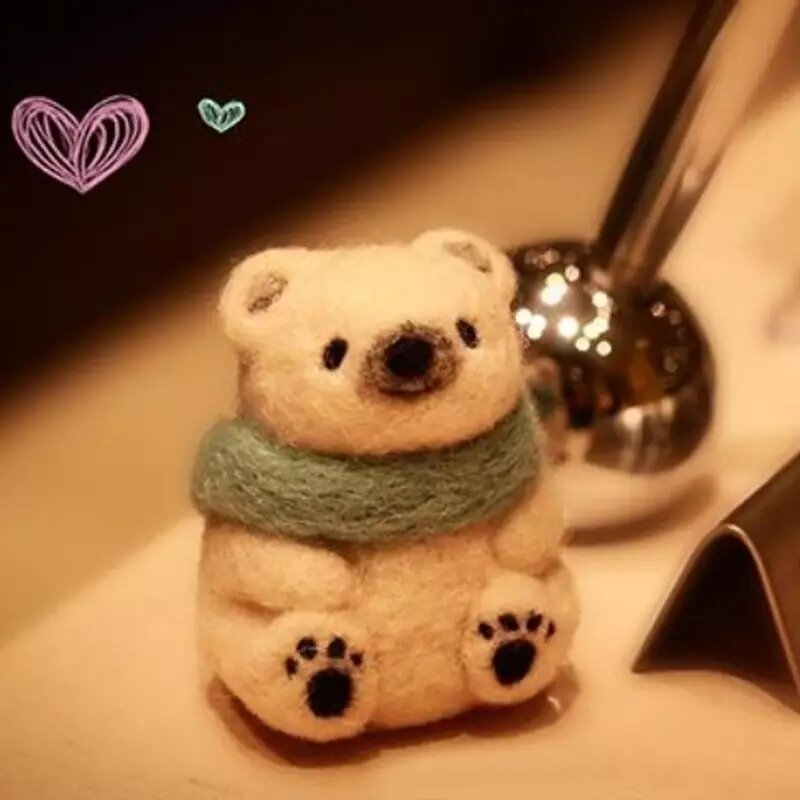 Игрушка для валяния из шерсти "Медвежонок"/ подарочный набор / игрушка своими руками/ набор для творчества, рукоделия для девочек