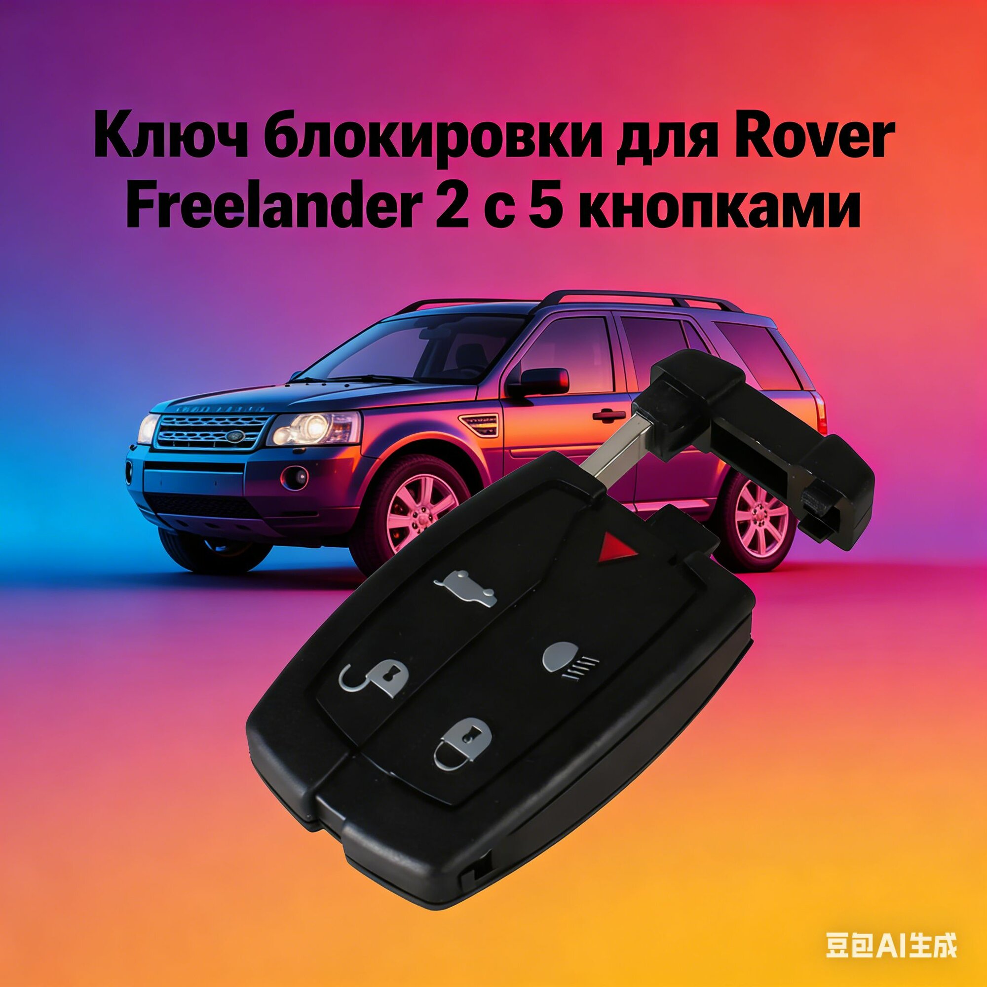 Корпус смарт-ключа 5 кнопок для Land Rover Freelander 2 (2006-2012), сменный пластиковый корпус с лезвием HU101