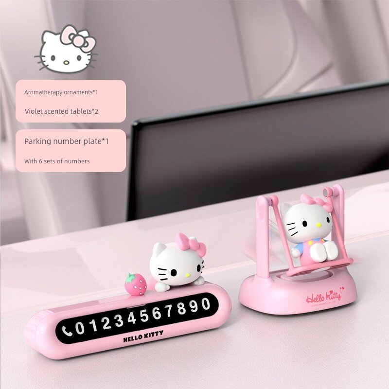 Фигурка Kitty с ароматическим приводом и автомобильной табличкой для парковки