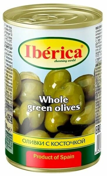 Оливки IBERIKA с косточкой /жесть/ 300г