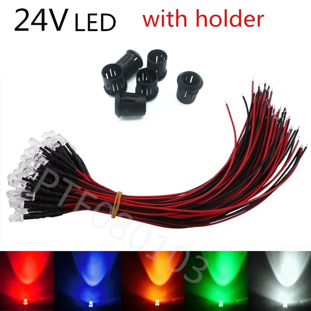 Светодиоды RGB TAKEY 3/5 мм, 24v, красный, 50шт