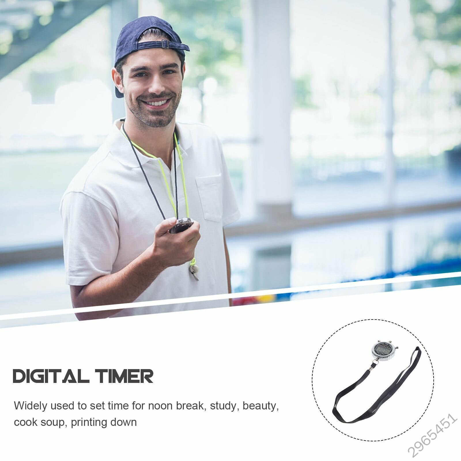 Часы Секундомер Электронные На Металлическом Корпусе Водонепроницаемые Ручные 6 4X7 4Cm