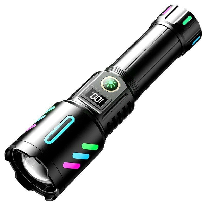 T628 USB-заряжаемый фонарик с белым лазером и флуоресцентным светом для походов на природе, включая USB-кабель в