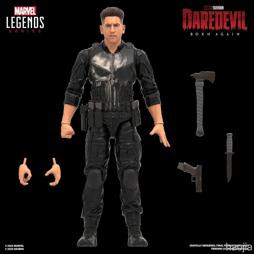 Фигурки Hasbro Коллекционная 6-дюймовая фигурка карателя из серии Marvel Legends Сорвиголова: Возрожденный