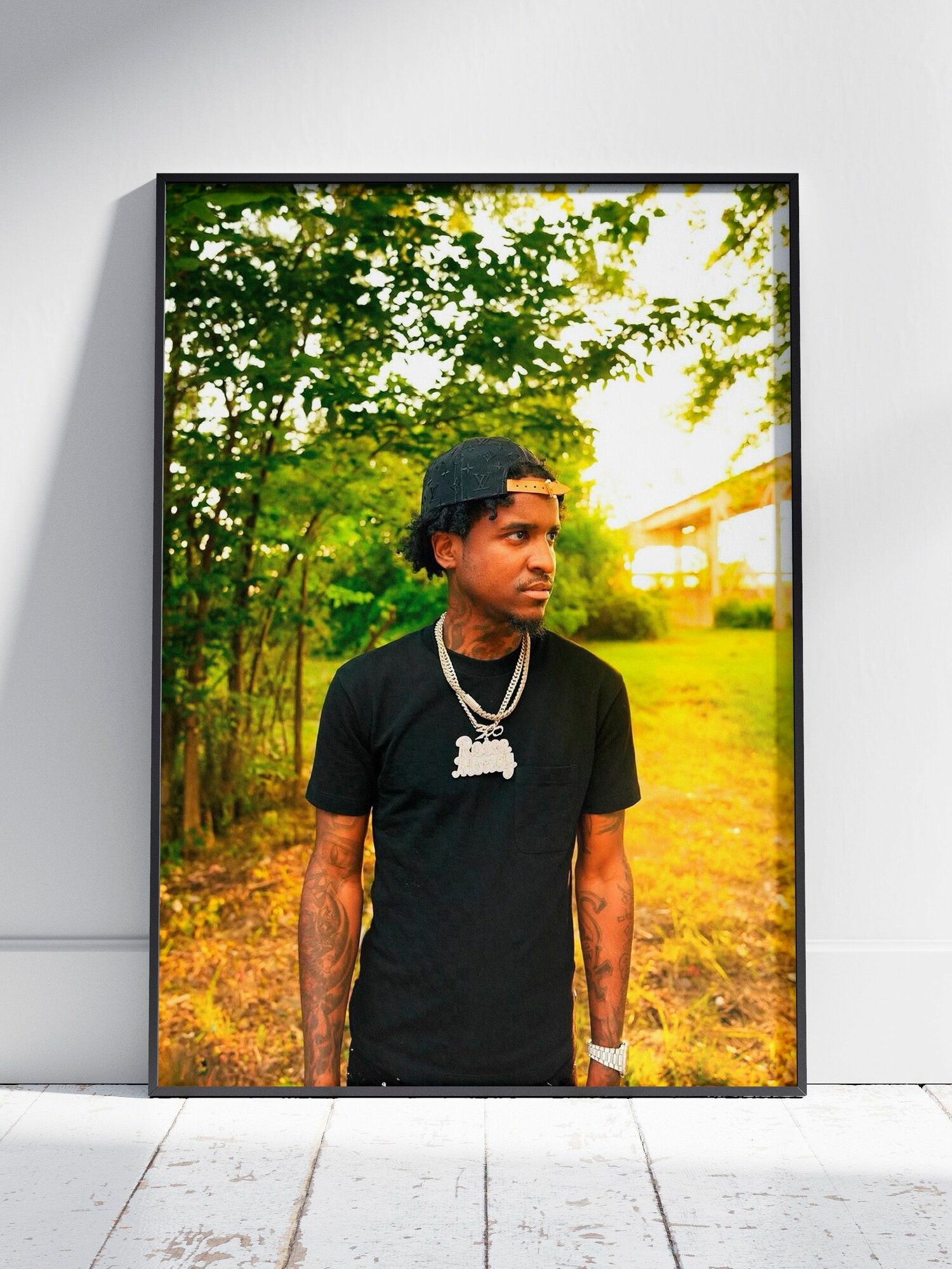 Плакат на стену для интерьера Glo Gang (Лил Риз - Lil Reese) - Постер по музыке и артисту формата A4 (21x30 см)