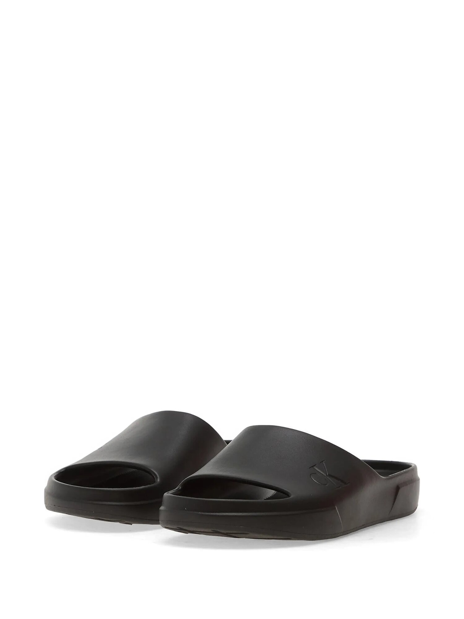 Слипоны CALVIN KLEIN Debossed-logo slides, размер 43 EU, black/black — фото 1