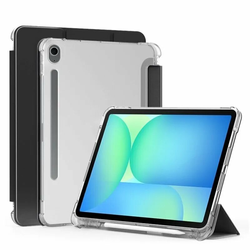Умный чехол Для Samsung Galaxy Tab S10 FE , Galaxy Tab S9 FE 10,9 дюйма, S9 11 дюйма складывающийся стенд кожаный магнитный с карандашом держатель SM-X520/SM-X510 10,9", SM-X710 11" корпуса планшета