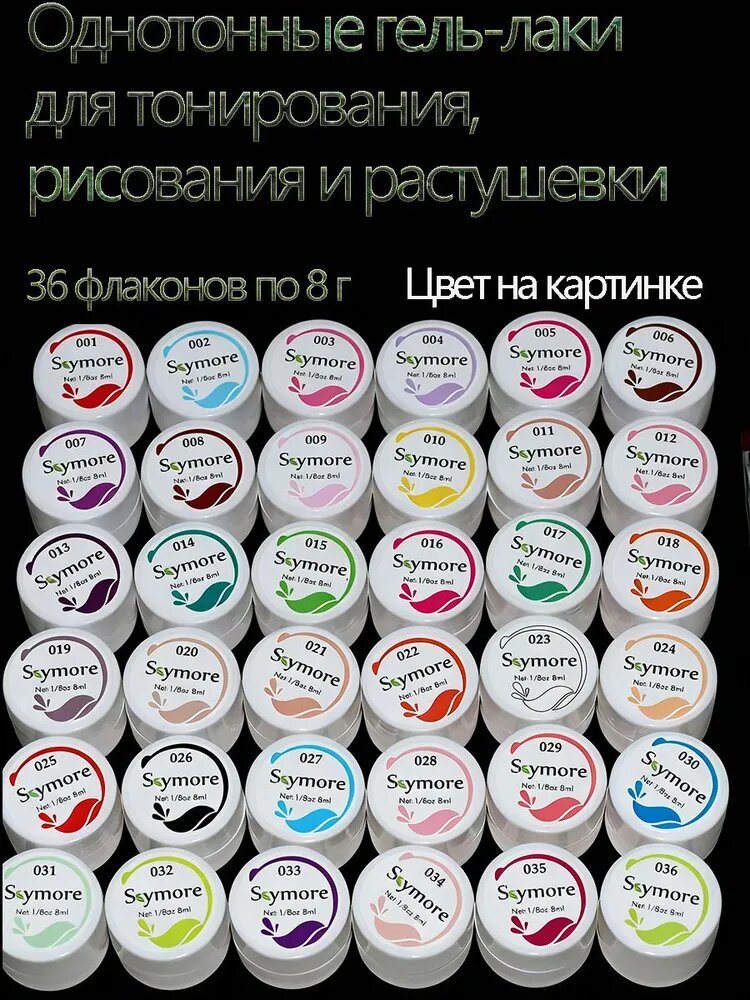 Однотонный гель для маникюра, подходящий для росписи, рисования линий, растушевки и создания градиентов