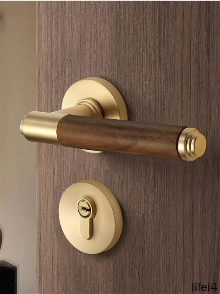 Дверные ручки с защелками, ретро в европейском стиле, бесшумные, полный комплект, 2 ручки + 3 петли + 1 дверной стопор
