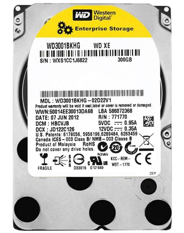 Жесткий диск Western Digital WD3001BKHG 300Gb SAS 2,5" HDD