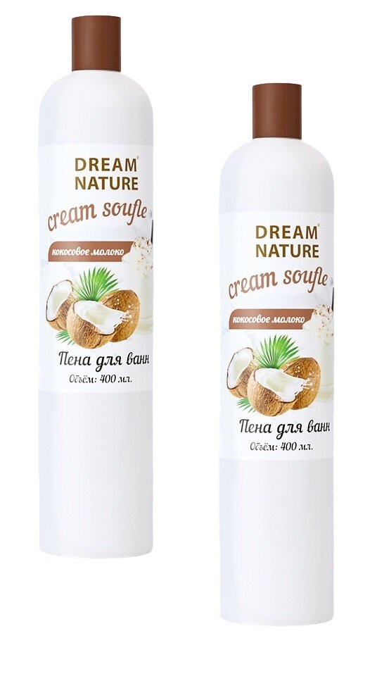 Пена Dream Nature для ванн Кокосовое молоко, 400мл 2шт