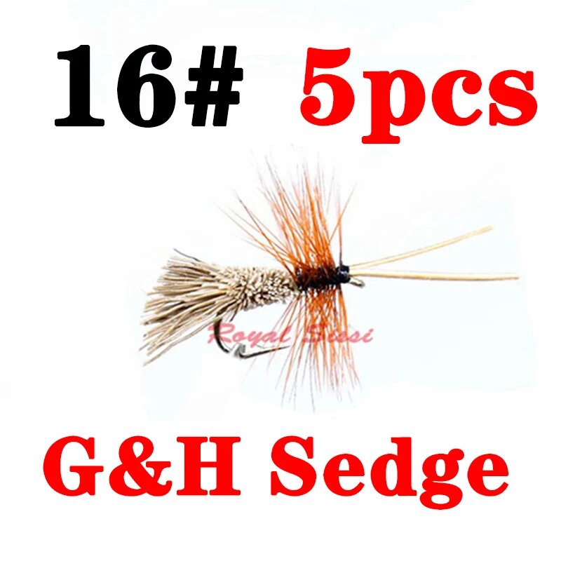 5 шт. G&H Sedge, 16#, сухая мушка для нахлыста