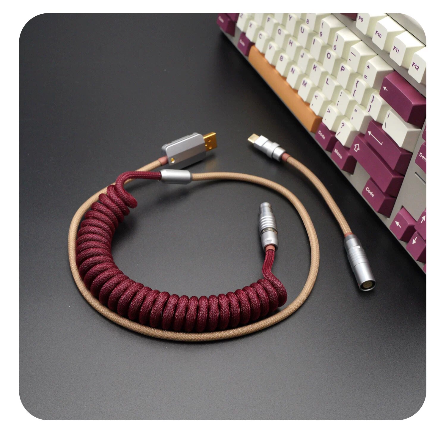 Кабель для механических клавиатур с разъемом Type-C к PH/XH, 1,5 м, плетеный, цвет Павлин-Голубой, яркий и уникальный