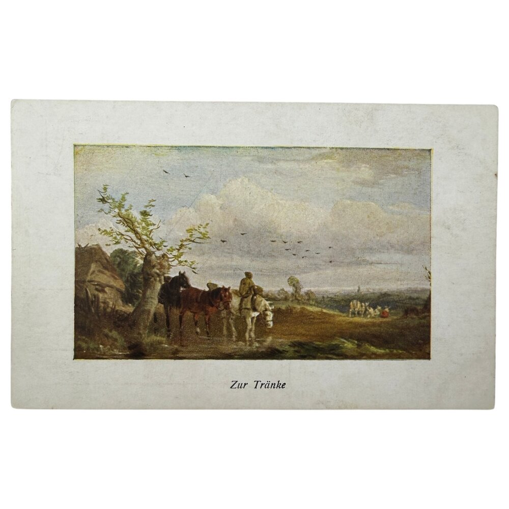 Почтовая открытка "Дорога к деревне" 1900-1915 гг. Германская Империя