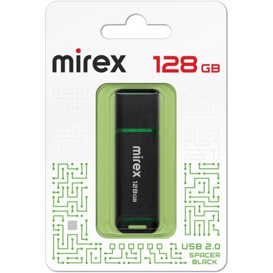 Флэш накопитель Mirex 128 ГБ SPACER BLACK USB 2.0 (13600-FMUSP128)