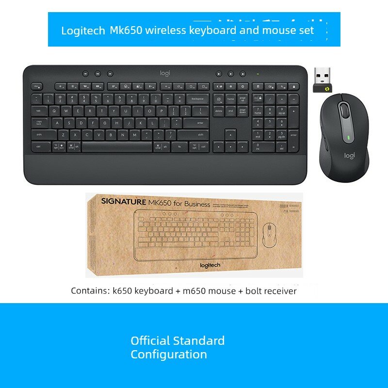 Оригинальный комплект Logitech mk650: беспроводная Bluetooth-клавиатура и мышь, двухрежимная бесшумная клавиатура и