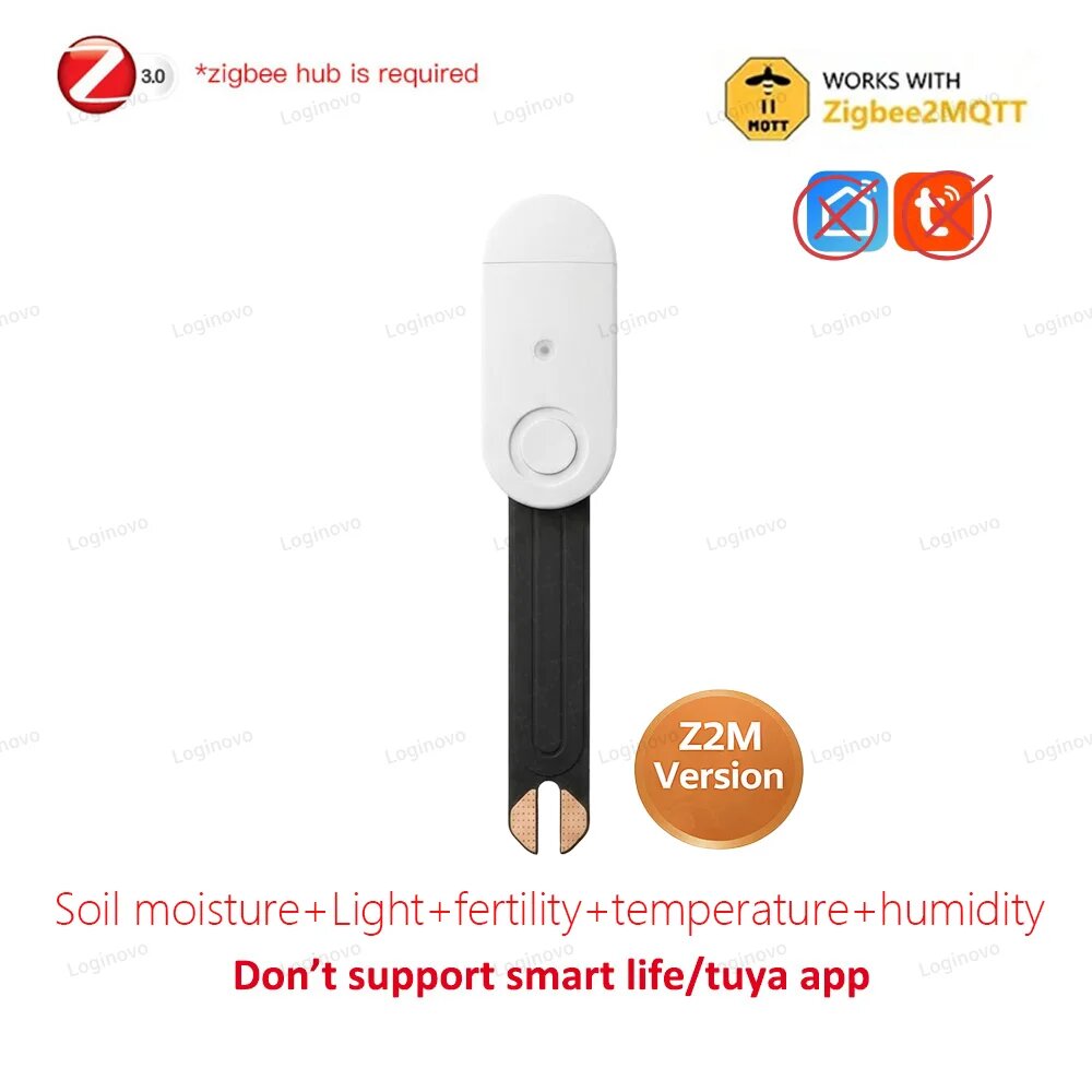 Датчик почвы Loginovo Zigbee Z2M с fertility