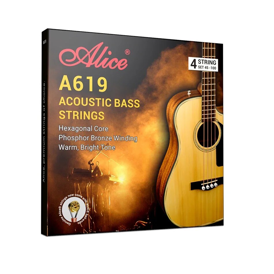 Alice A619 Струны для бас-гитары фосфорная бронза 45-100
