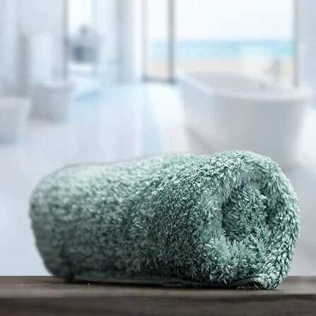 Зеленый дождевая лотос мягкая впитывающая хлопковая полотенце 25x36см, анти-пушистость, для домашнего использования