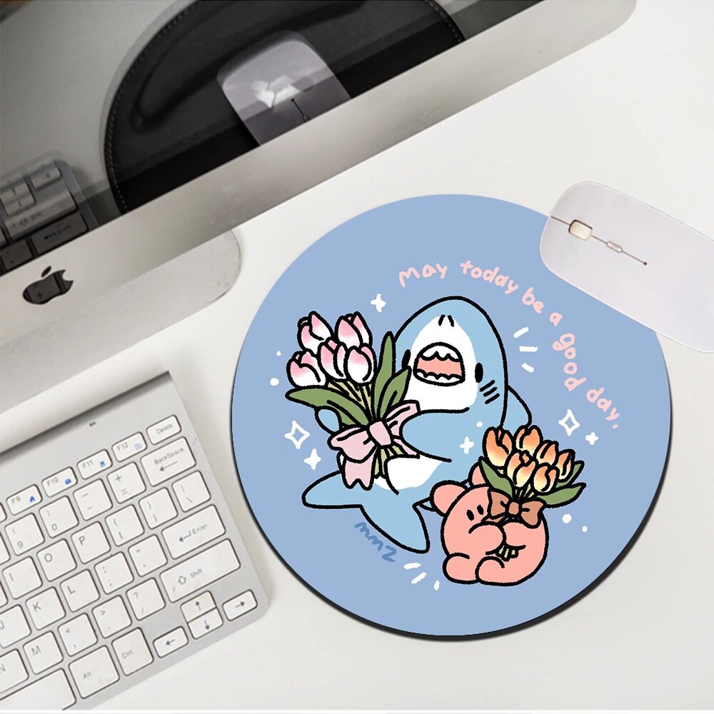 Круглый коврик для мыши Mairuige Shark cute-14