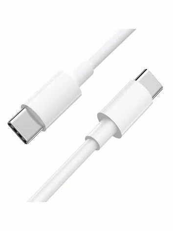 Сетевой кабель питания USB Type-C/USB Type-C, 1 м, белый — фото 1